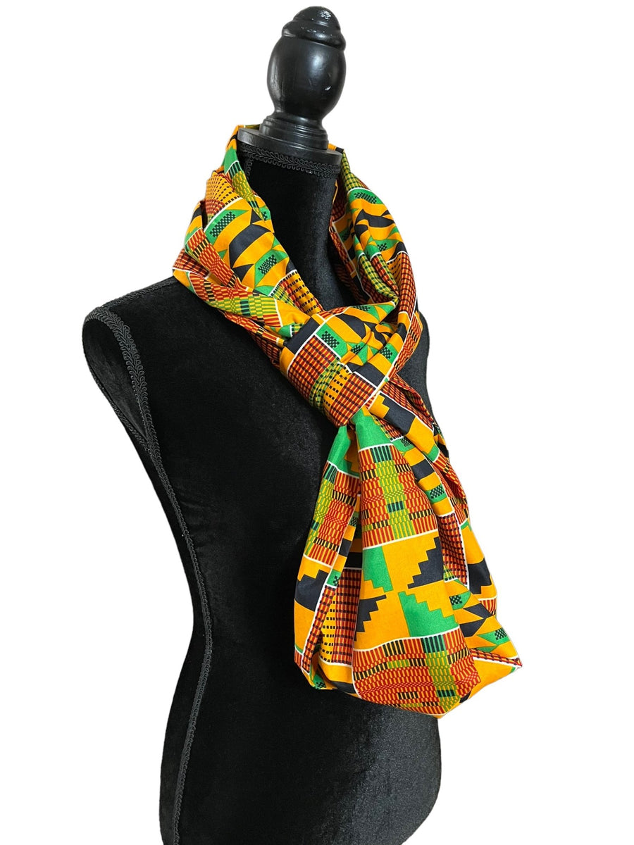 KENTE Orange Infinity Scarf – Zesty-Couture
